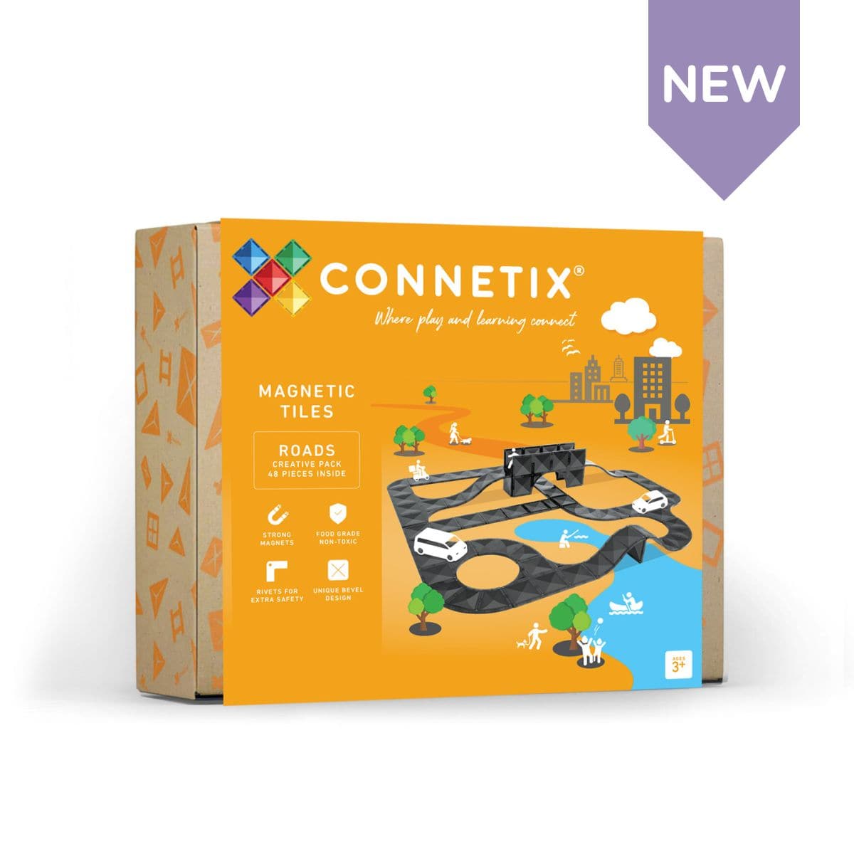Creative Roads Pack - 48 Piece NEW | Connetix Magnetic Tiles – The Sensory Specialist PTY LTD