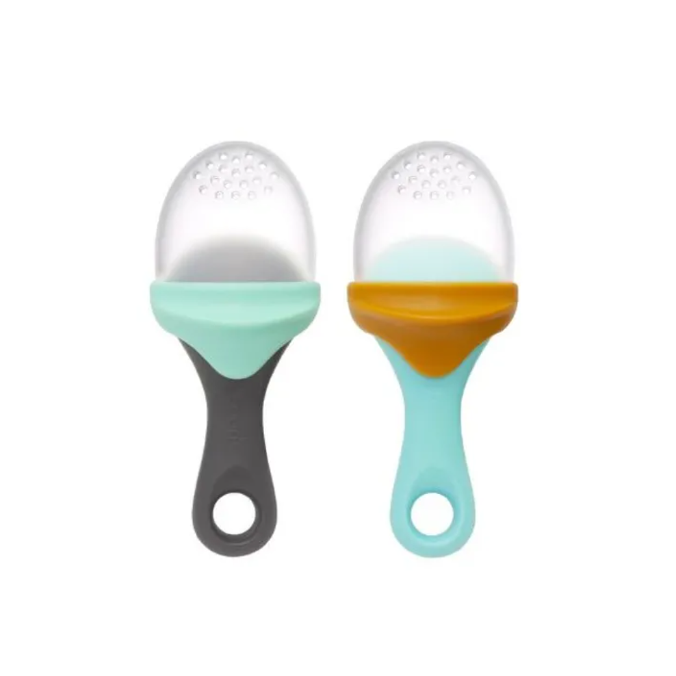 Boon Pulp Silicone Feeder- Blue and Mustard + Grey and Mint - 2 Pack ...